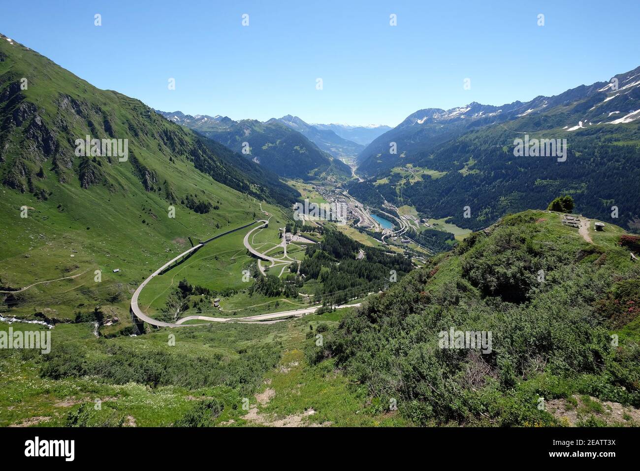 The St. Gotthard Pass, which has been built starting 1827, connects the ...