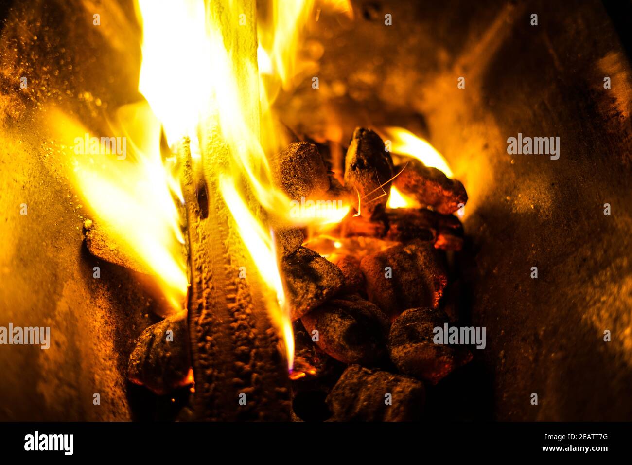 Red burning camp fire image Stock Photo - Alamy