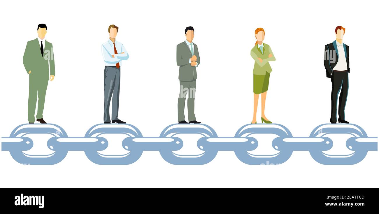 Business presentation template with chain Stock Photo - Alamy