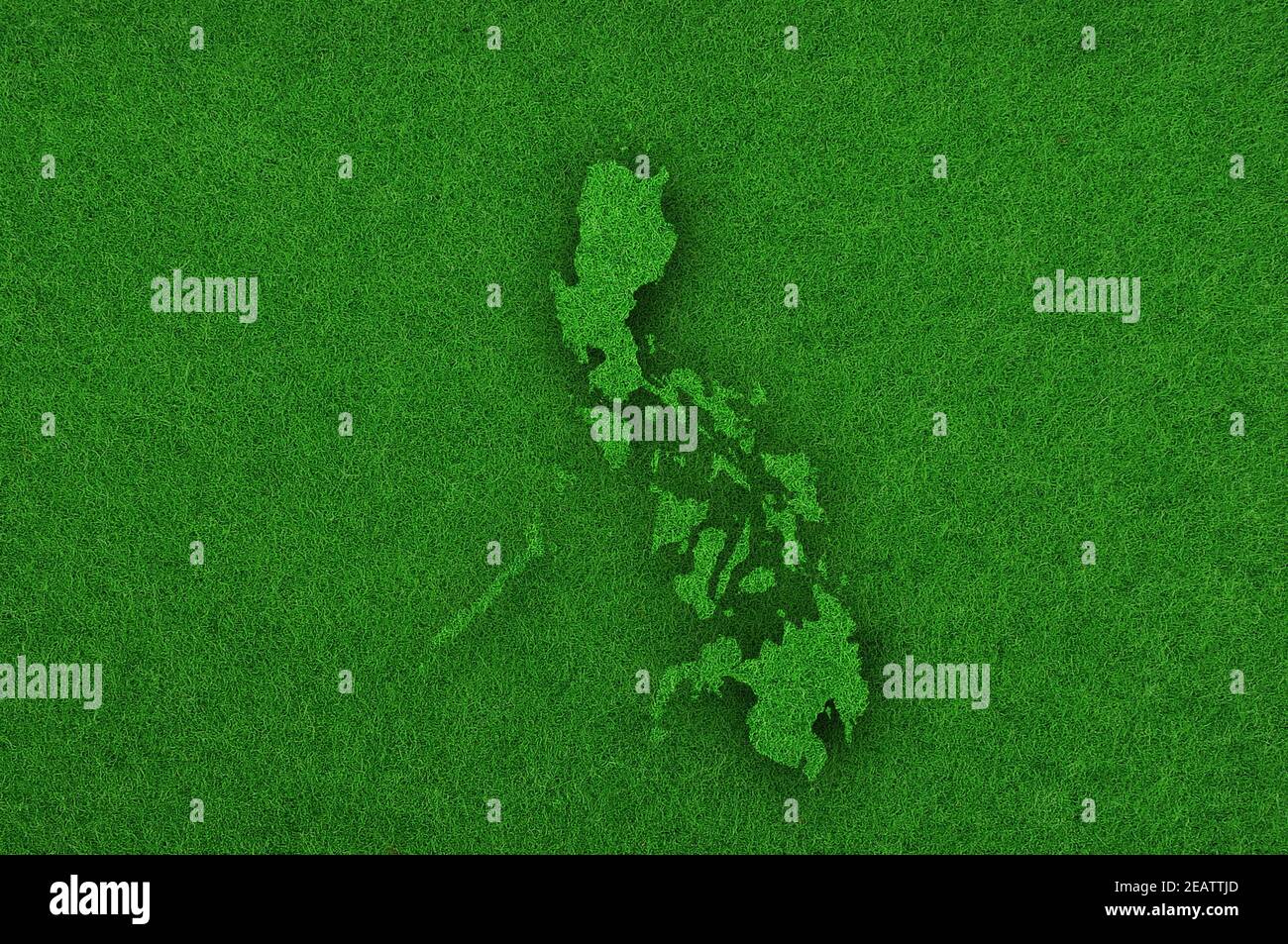 Map of Philippines on green felt Stock Photo - Alamy