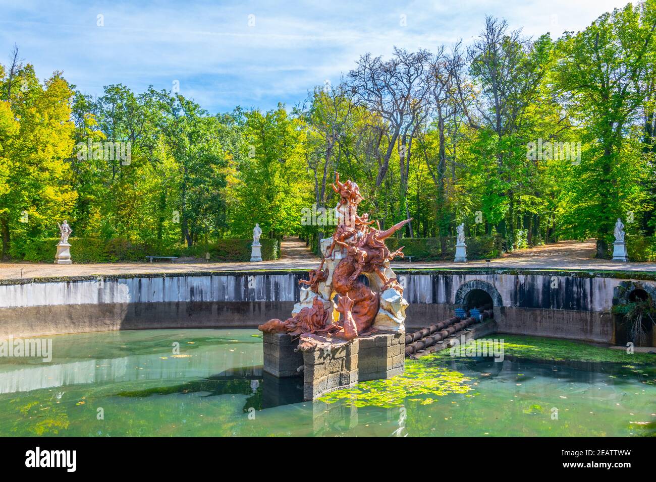 Andromeda fountain in garden of la Granja de San Ildefonso in Spain ...