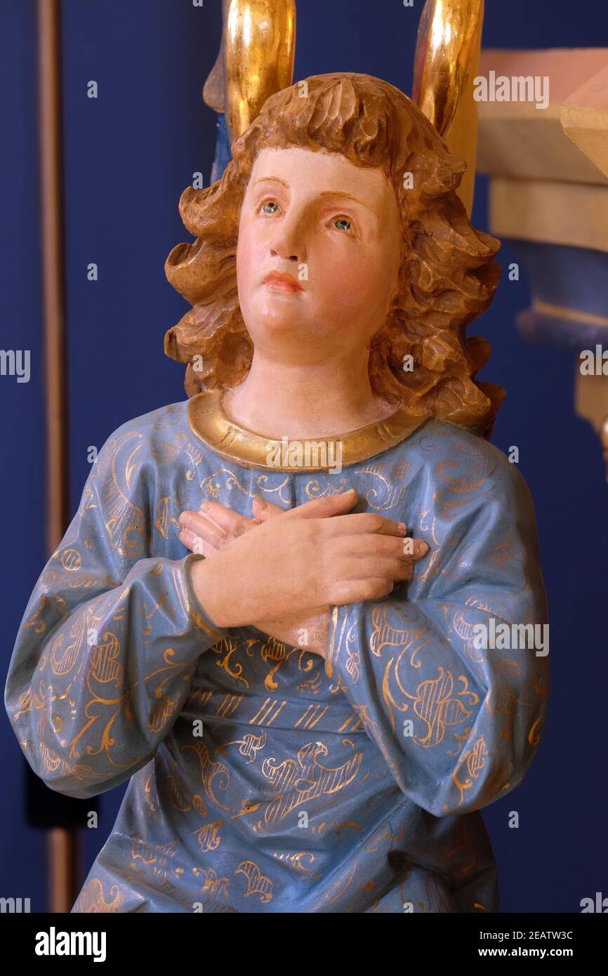 Angel statue on the altar in the church of Saint Matthew in Stitar ...
