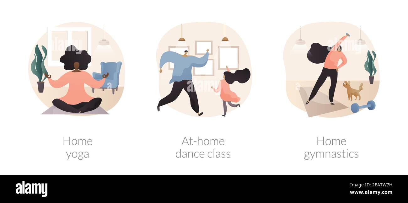 Stay active amid quarantine abstract concept vector illustrations Stock ...