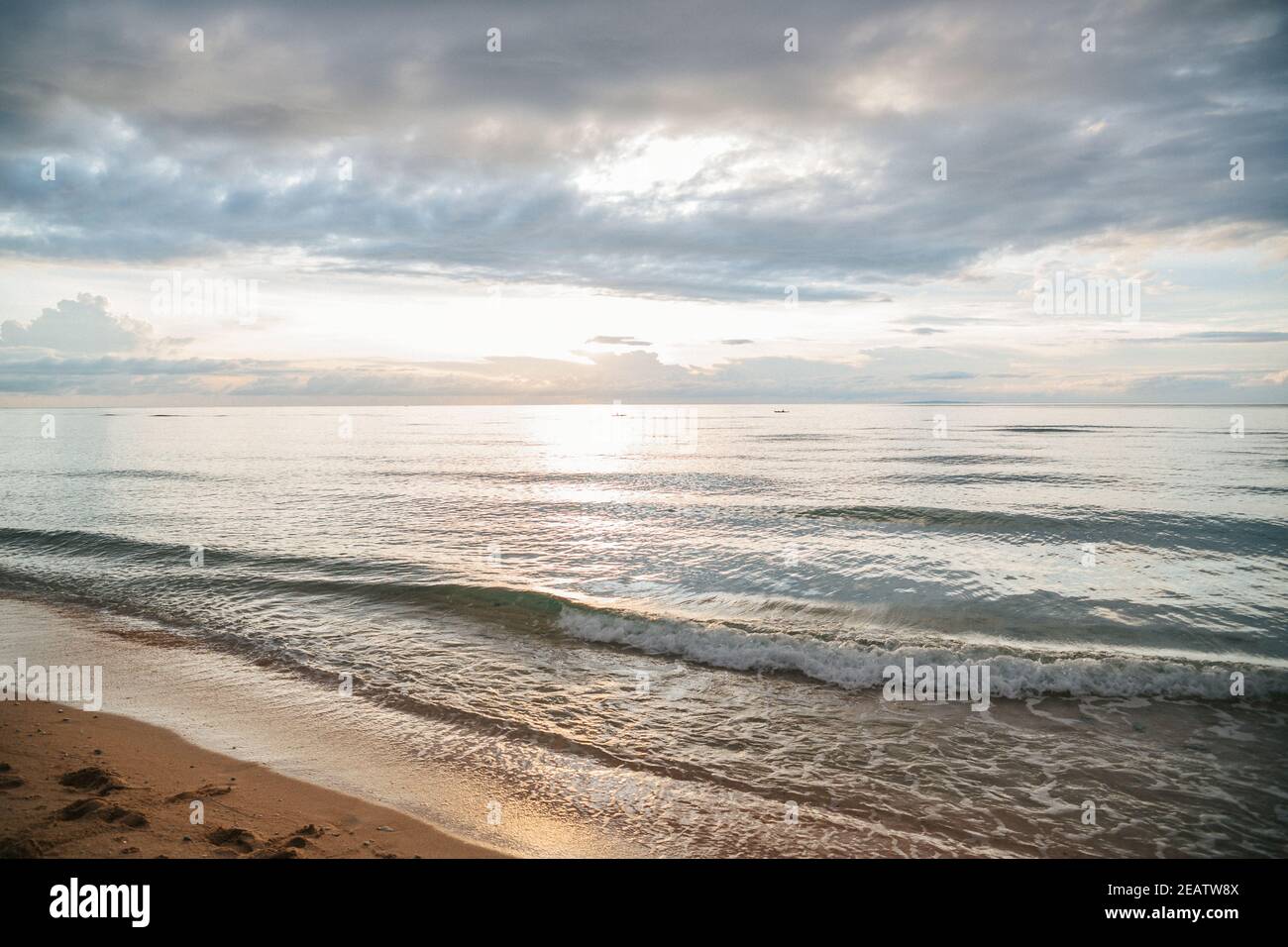 beautiful Bright sunset over the ocean in the Philippines Stock Photo ...