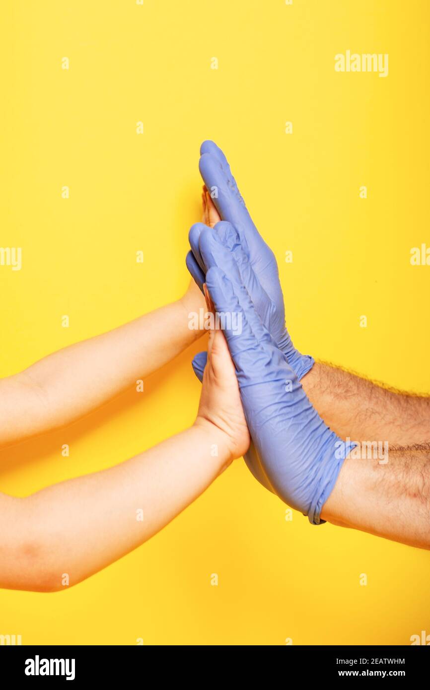 Hand gestures for expressing emotions on colored surface Stock Photo ...