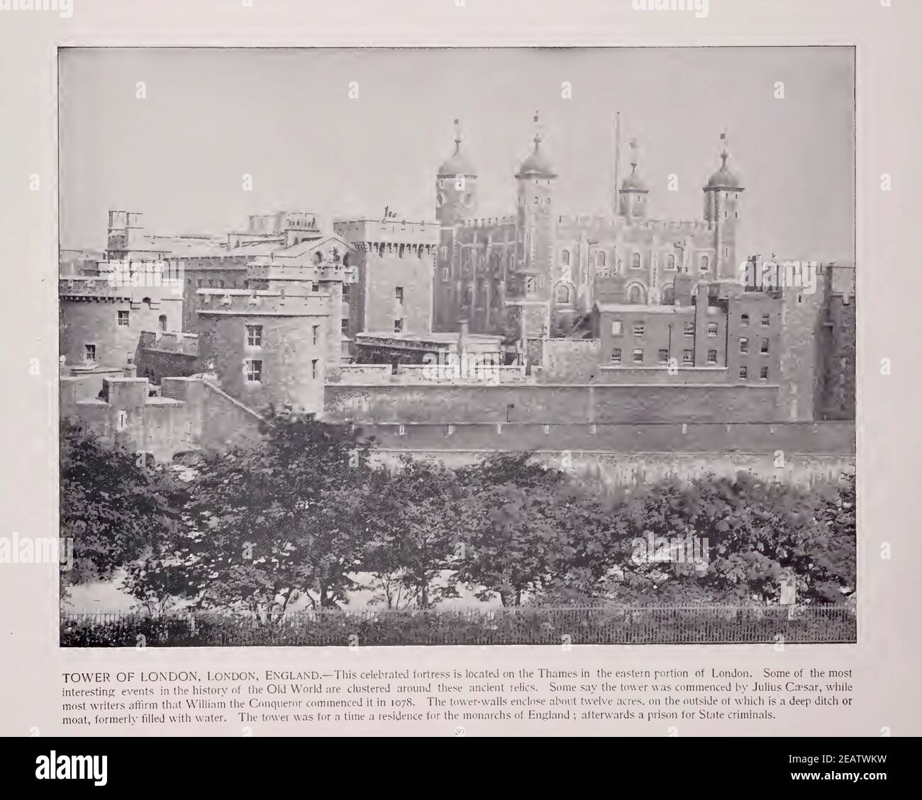 Vintage photograph of the Tower of London from 1892 Stock Photo - Alamy