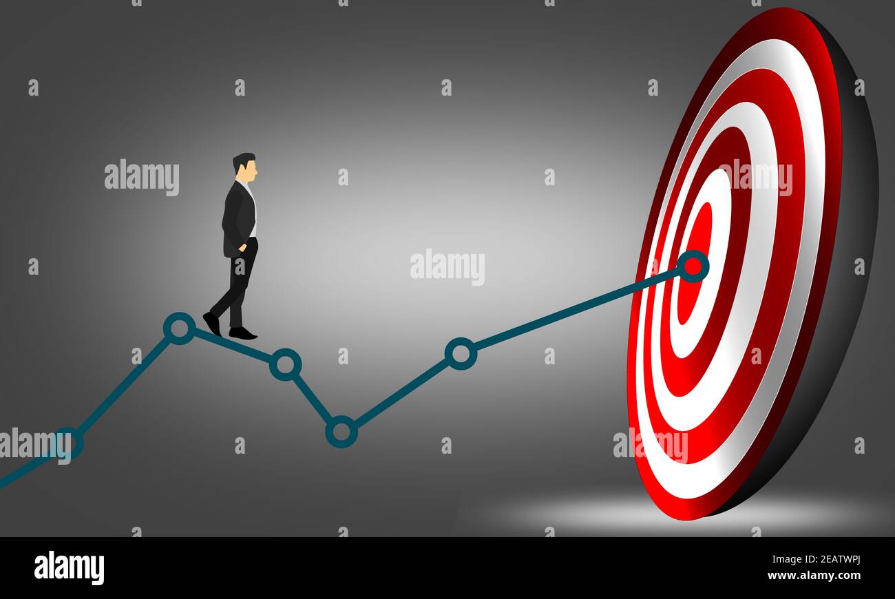 Business graph aiming at taget Stock Photo - Alamy