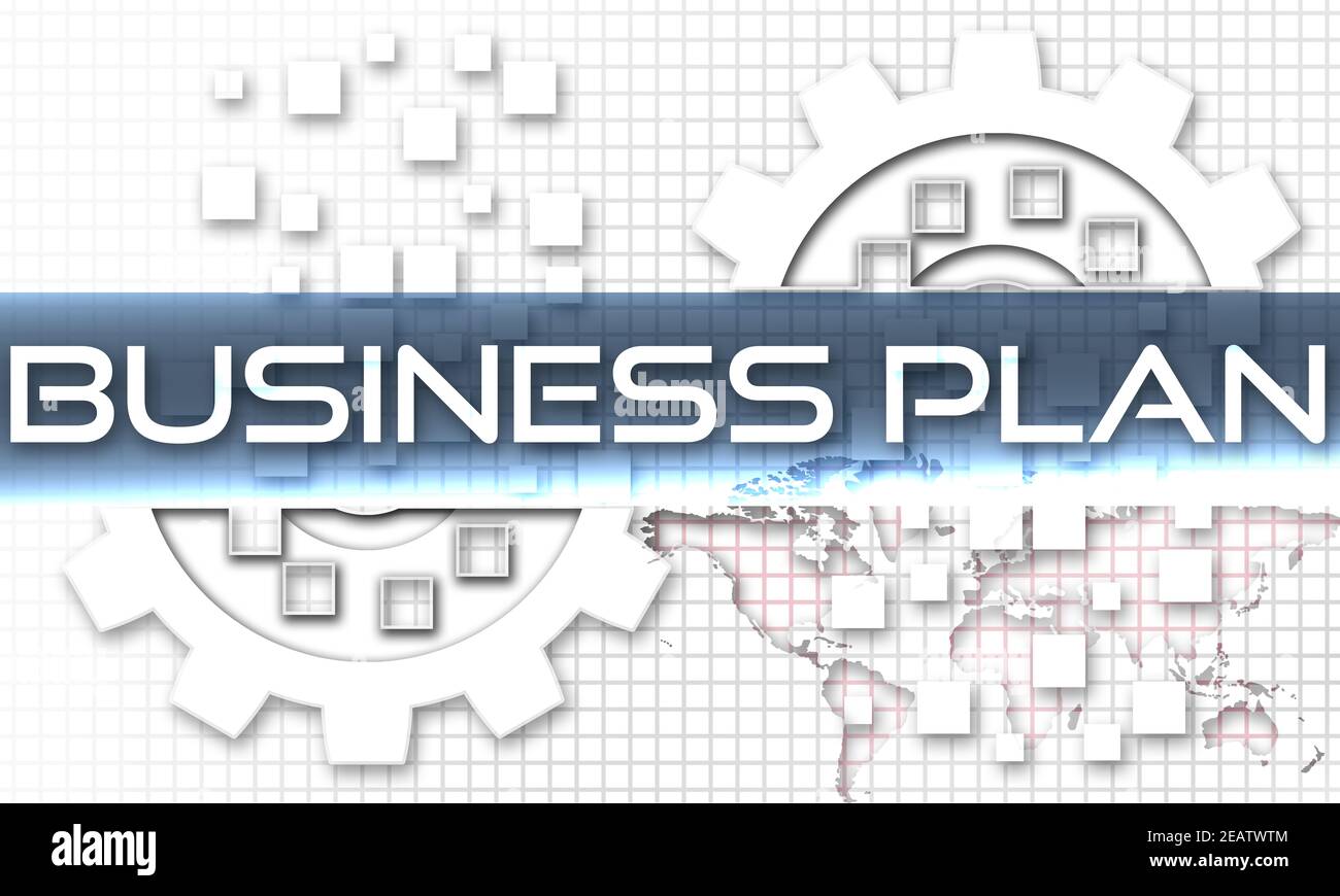 Business plan text on the mechanism of gears. Technology background ...