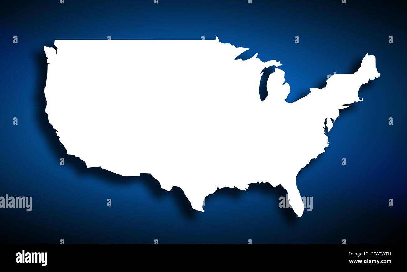 White America map with blue background Stock Photo - Alamy