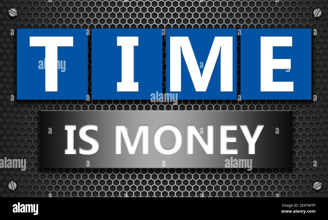 Time is money concept on mesh hexagon background Stock Photo - Alamy