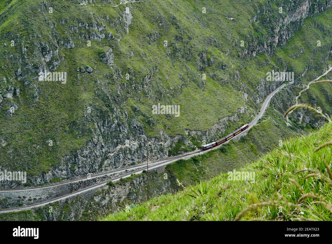 Nariz del Diablo, devils nose, is a famous railroad track in the andes ...