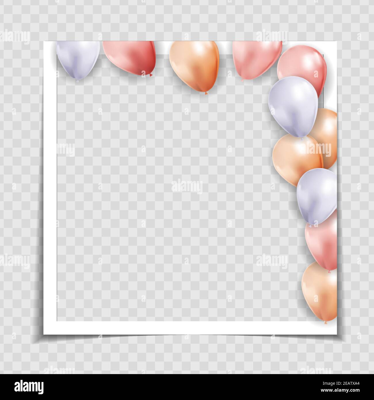 Party Holiday Photo Frame Template for post in Social Network. Vector ...