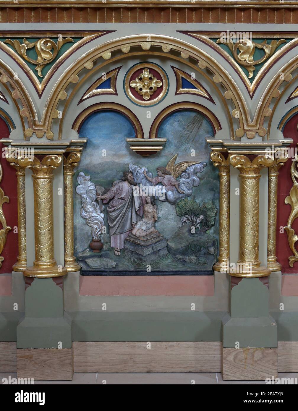 Abraham's sacrifice of Isaac altarpiece on the altar of the Sacred ...