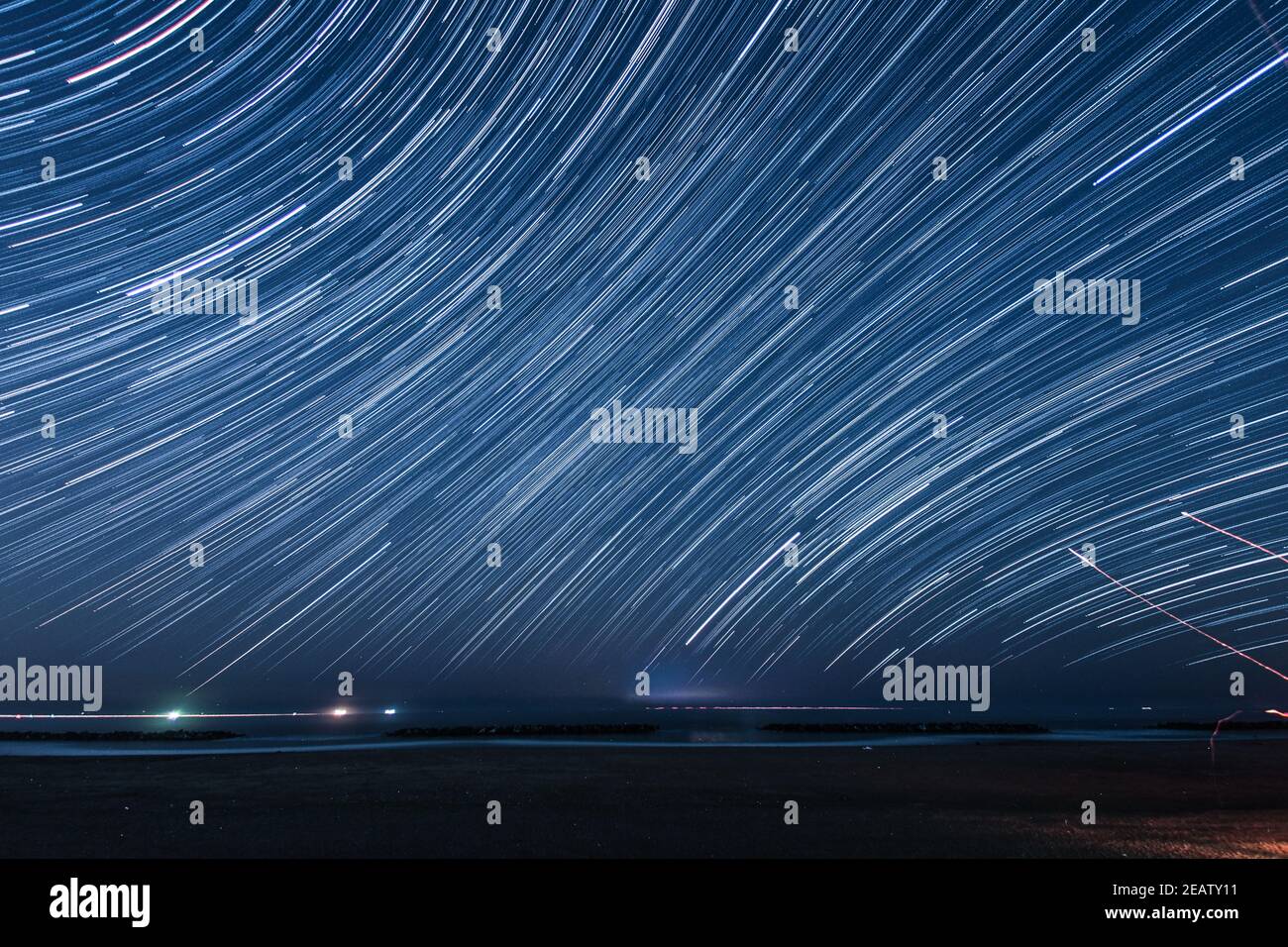 Of 120 minutes, star of the trajectory (Sendai Arahama Coast Stock ...