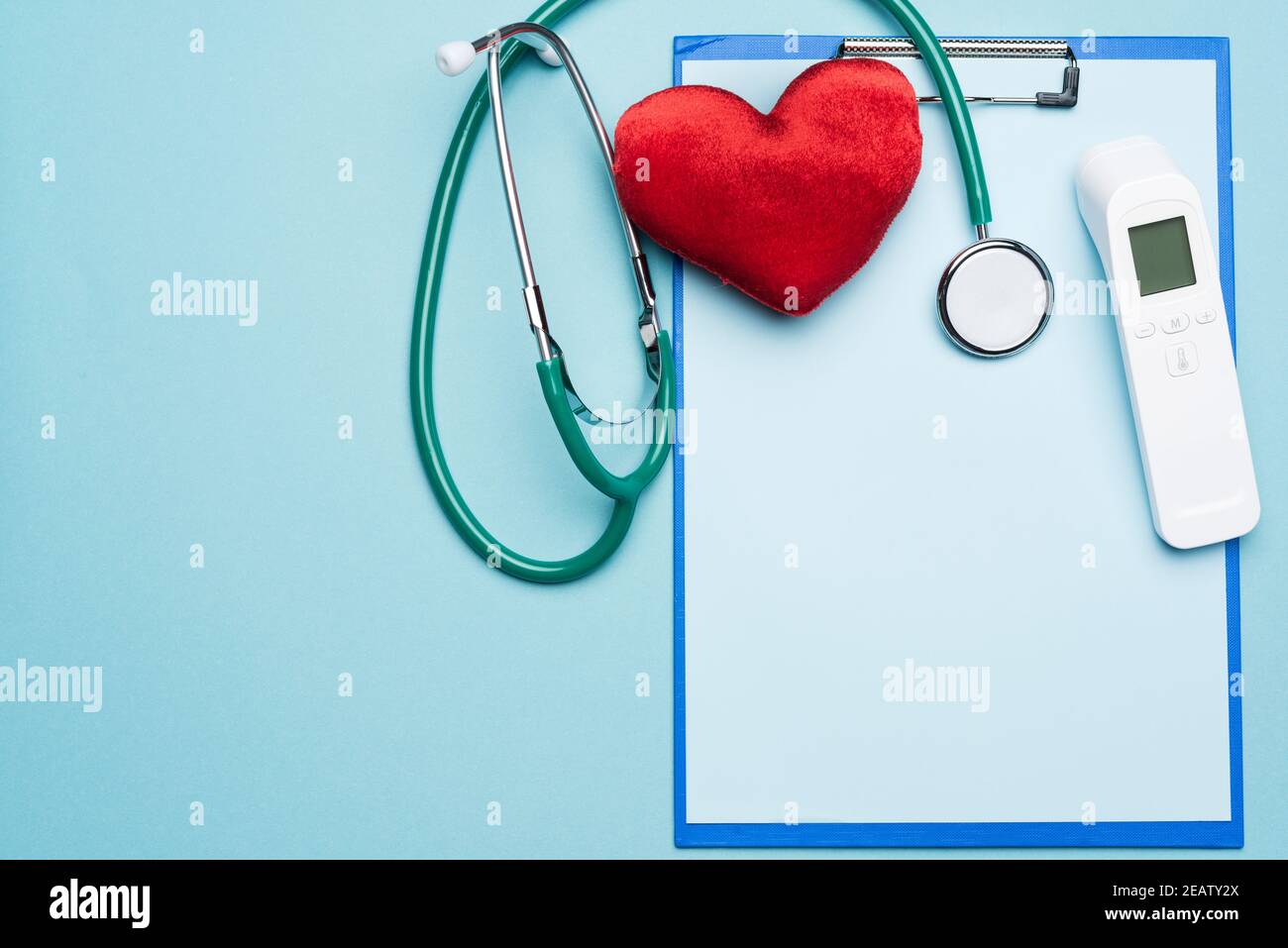 red heart , electronic thermometer and other medical supplies Stock ...