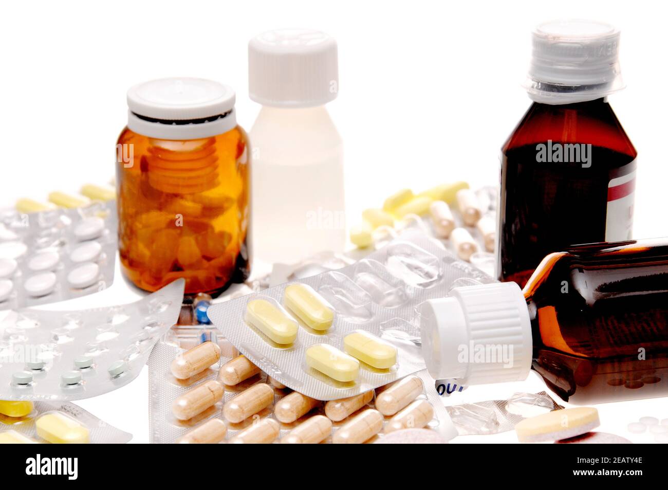 shot of multiple pills on white background Stock Photo - Alamy