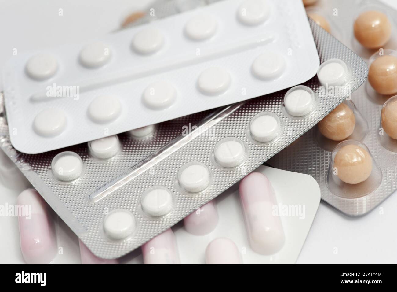 shot of multiple pills on white background Stock Photo - Alamy