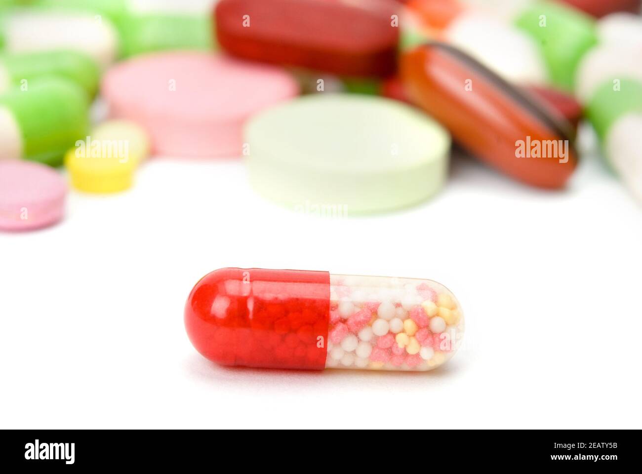 shot of multiple pills on white background Stock Photo - Alamy