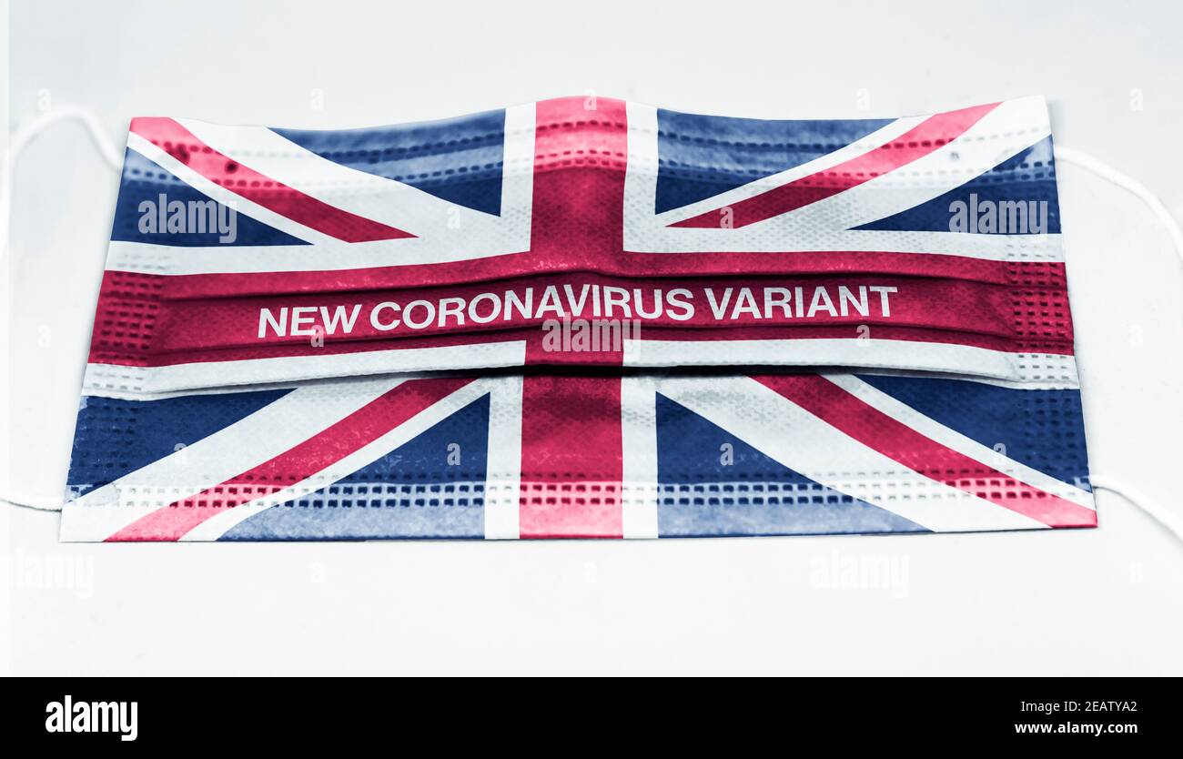 the british flag printed on a surgical mask with the indication of the ...