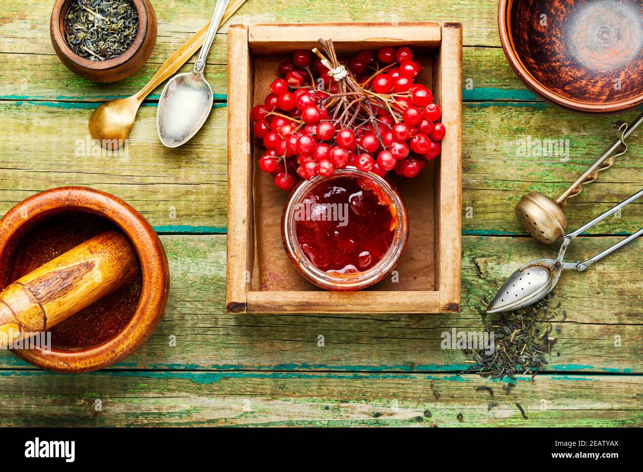 Viburnum berry jam Stock Photo - Alamy