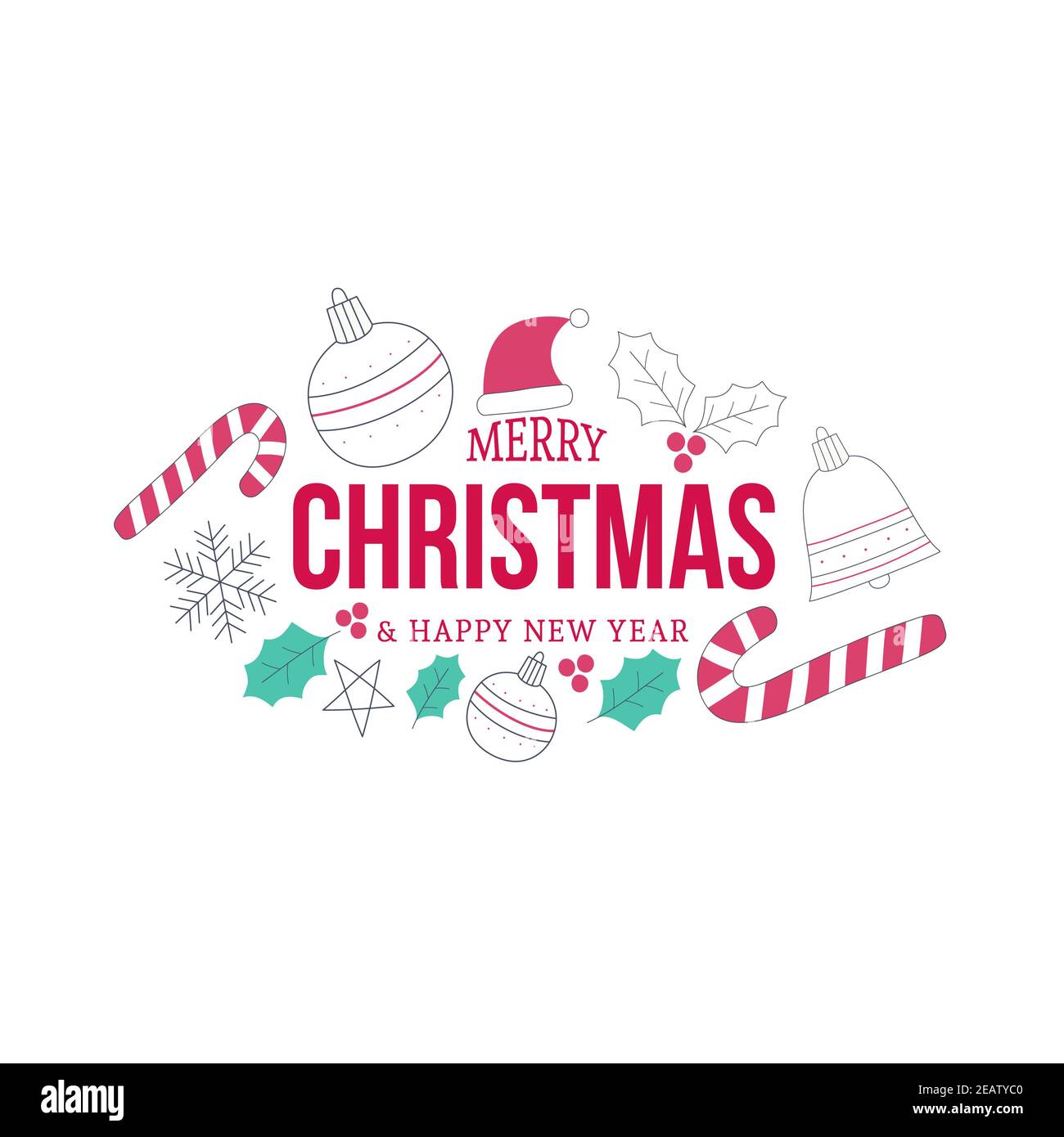 Christmas decoration card merry Cut Out Stock Images & Pictures - Alamy