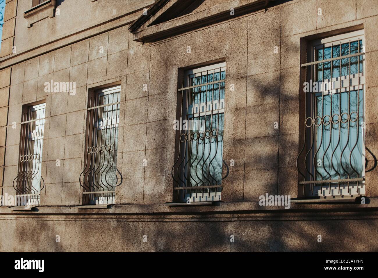 Bars on windows of a stone building Stock Photo - Alamy