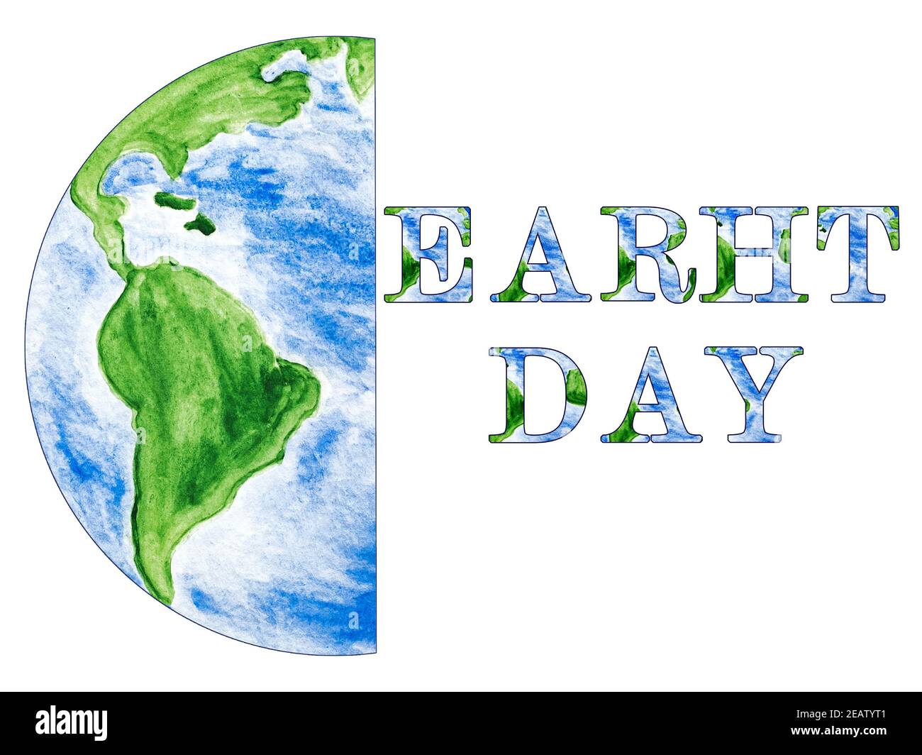 Earth Day. Beautiful greeting card. Isolated background, close-up, view ...