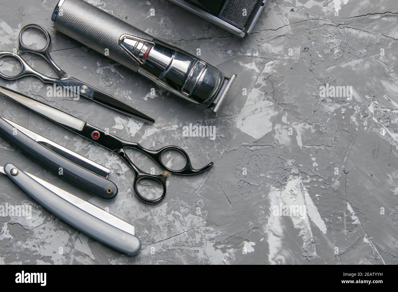 Barber shop table hi-res stock photography and images - Alamy