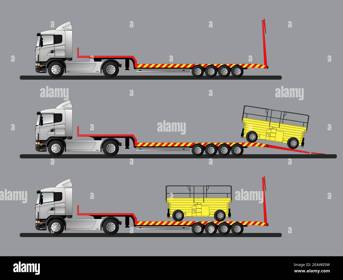 Loading of a semi trailer Stock Vector Images - Alamy