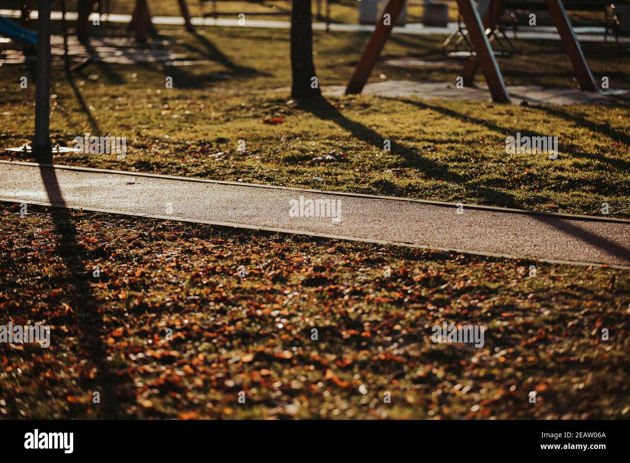 Rubber pathway in a park Stock Photo - Alamy