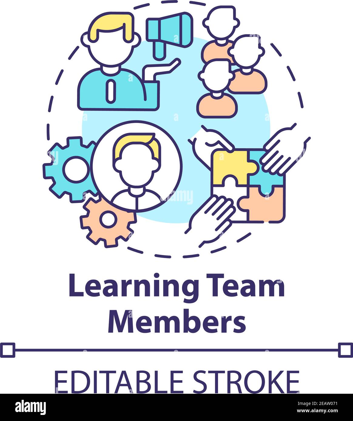 Learning team members concept icon Stock Vector Image & Art - Alamy