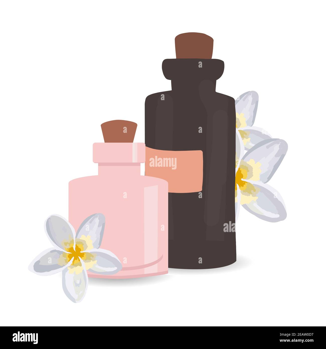 Composition of cosmetic products. Cosmetics. Vector illustration Stock ...