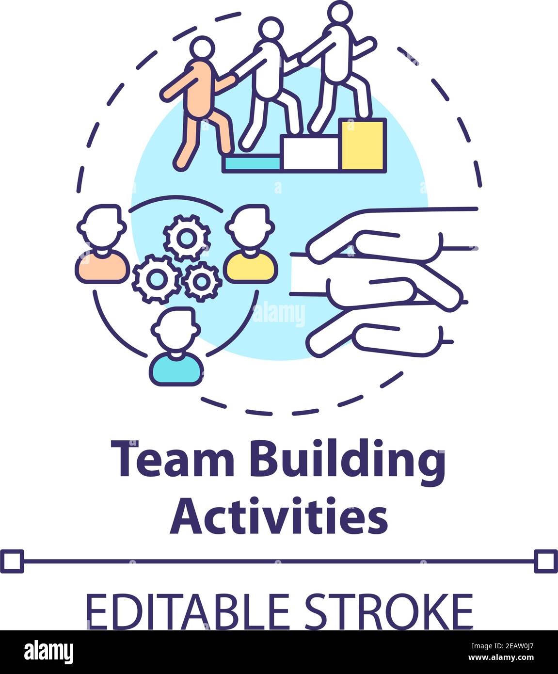 Team Building Activities Concept Icon Stock Vector Image Art Alamy