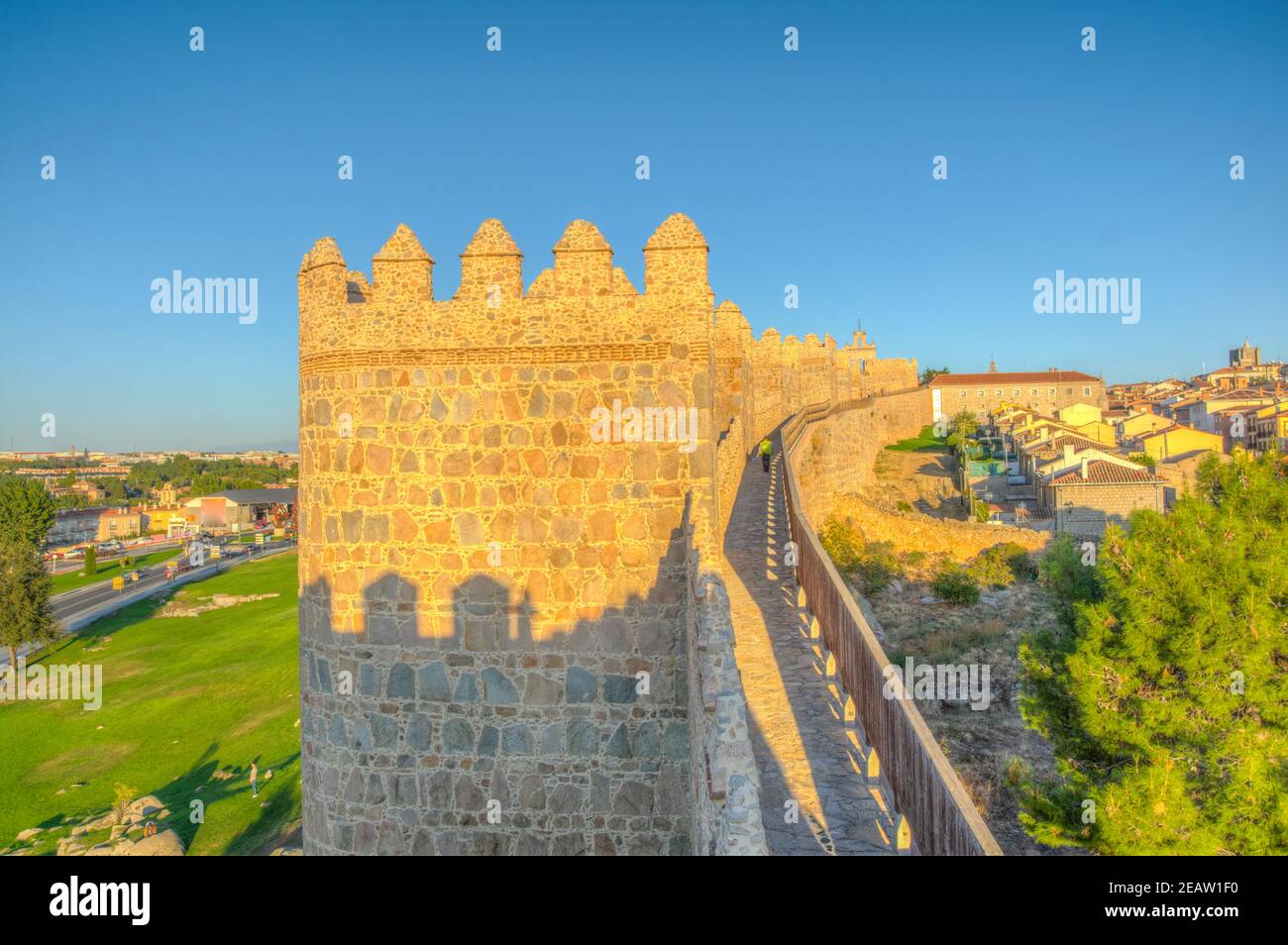 Fortification of spanish town Avila Stock Photo - Alamy