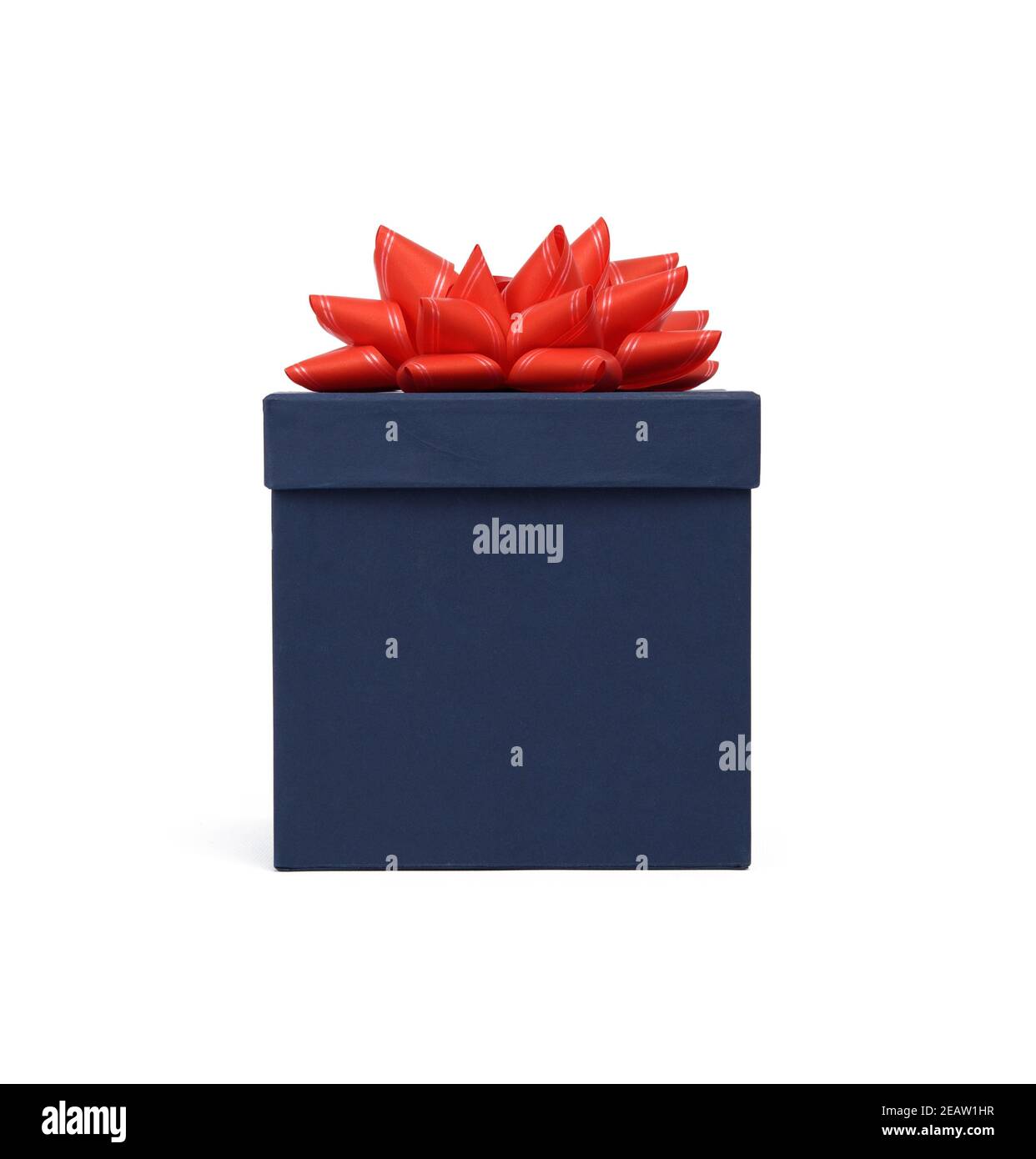 closed blue cardboard box with lid for gifts isolated on white ...