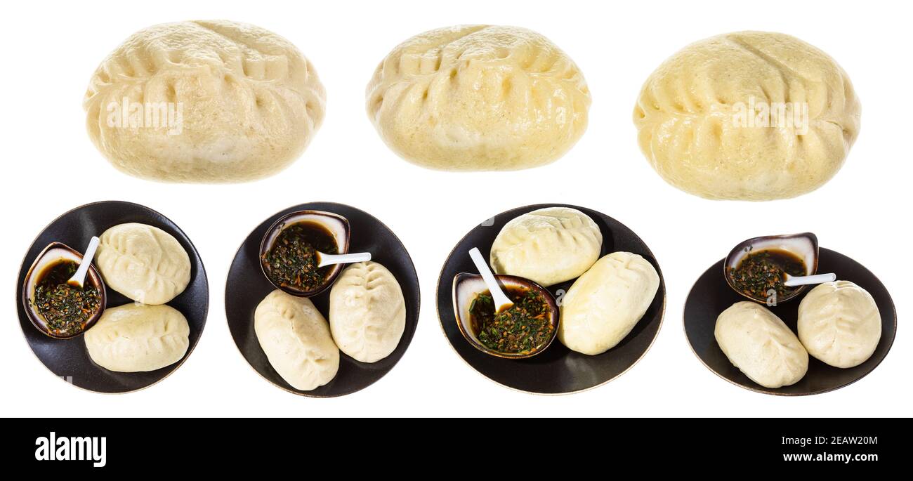 set of steamed Wang Mandu Pyanse isolated Stock Photo - Alamy