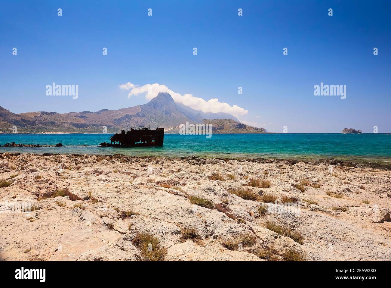 Beautiful seaview at the Balos island Stock Photo - Alamy