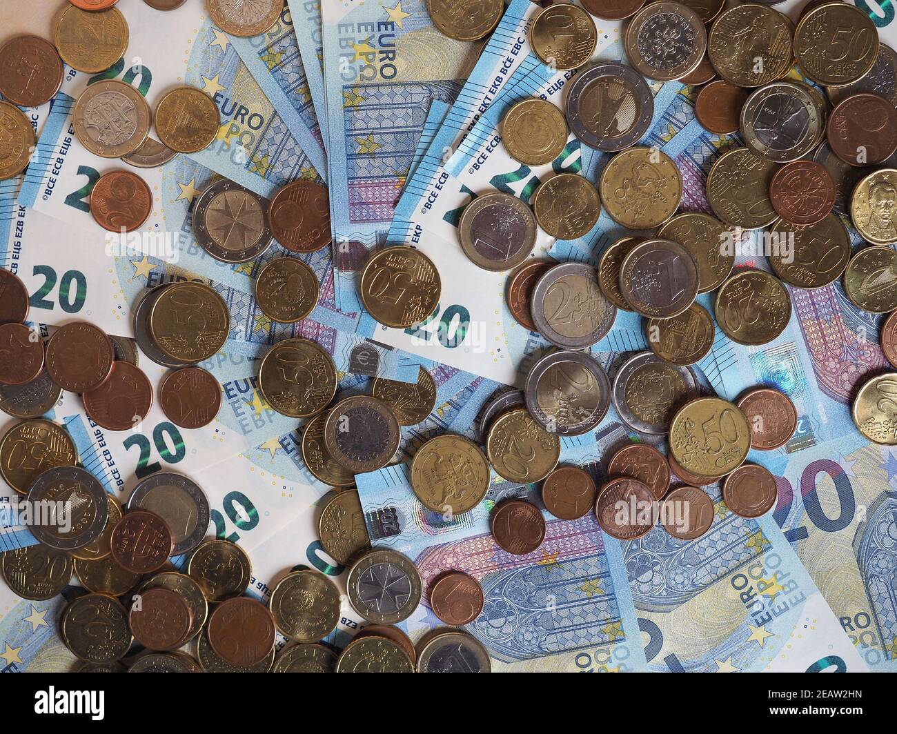 Euro notes and coins, European Union Stock Photo - Alamy