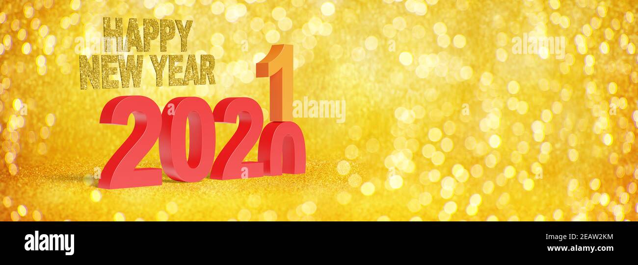 Happy New Year Background. Start in 2021. 3D illustration Stock Photo ...