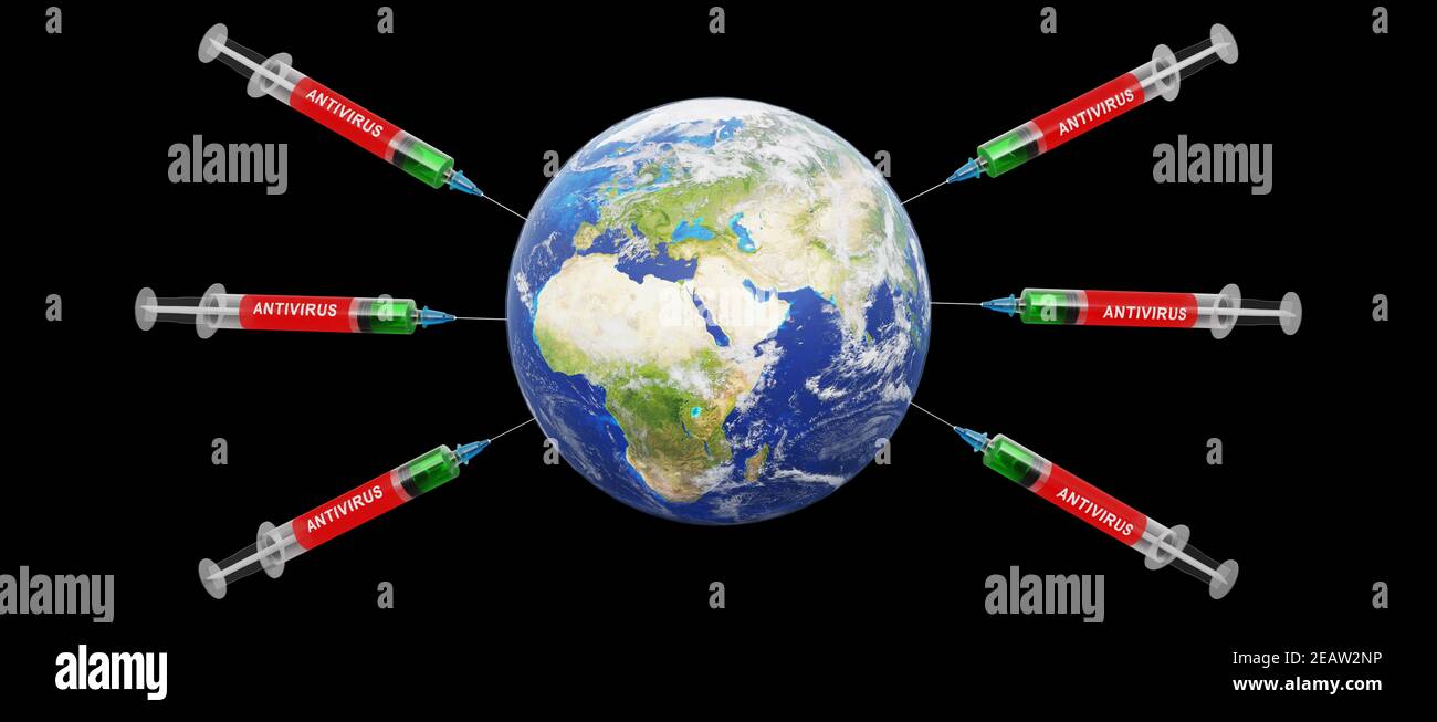 World map with syringe hi-res stock photography and images - Alamy