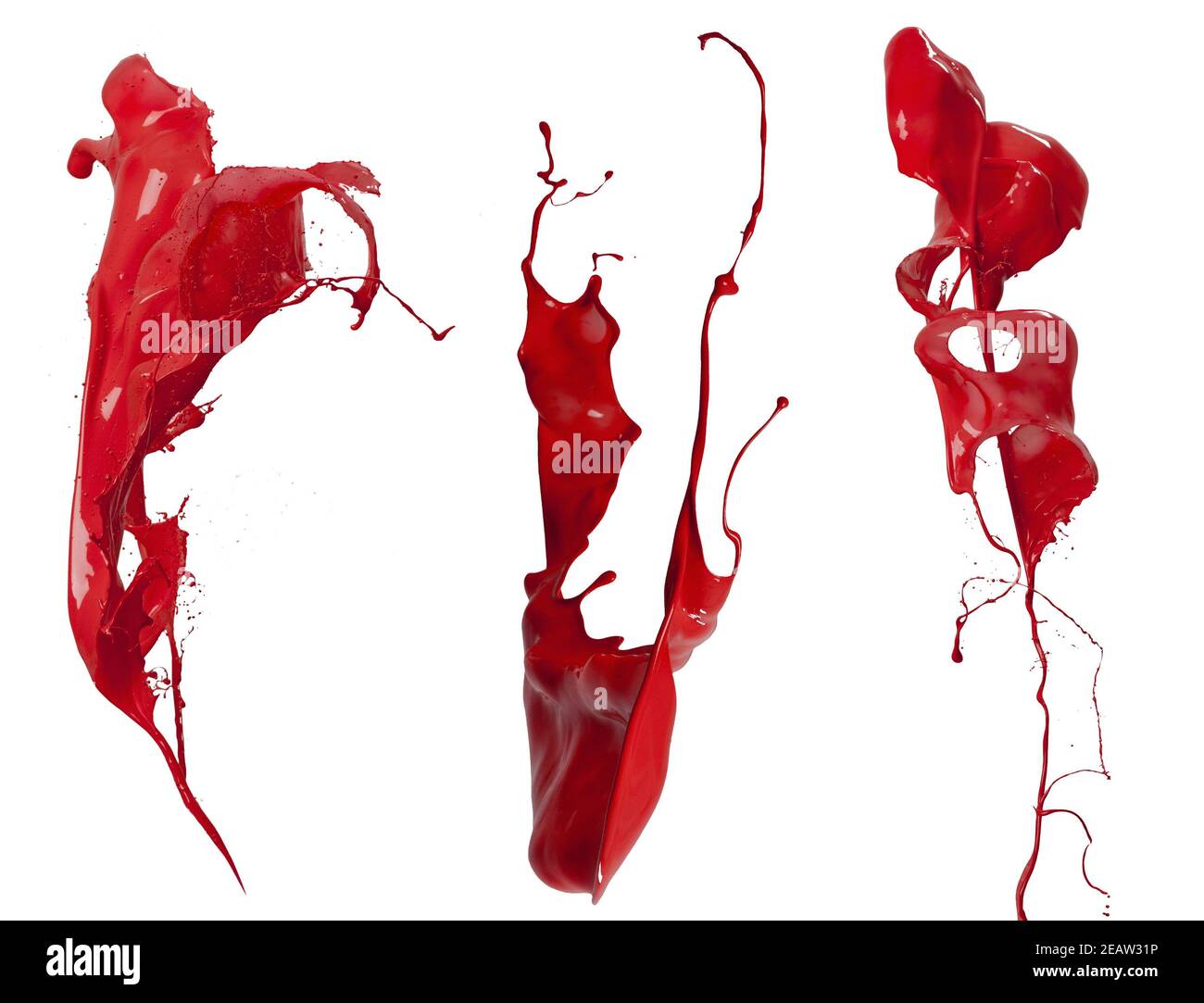red paint splash collection Stock Photo - Alamy