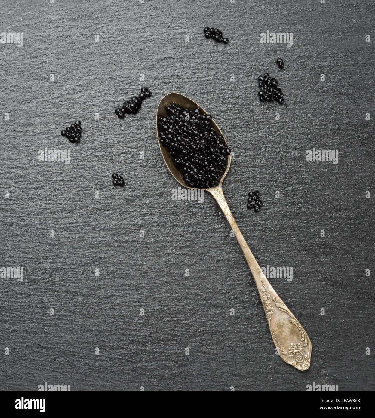 caviar of paddlefish fish in a spoon Stock Photo - Alamy