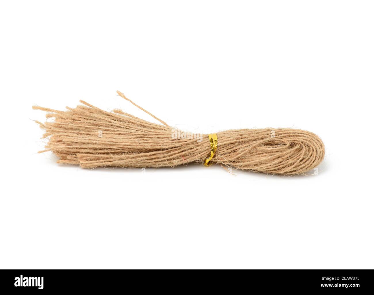 bunch of brown rope, eco packaging isolated on white background Stock ...