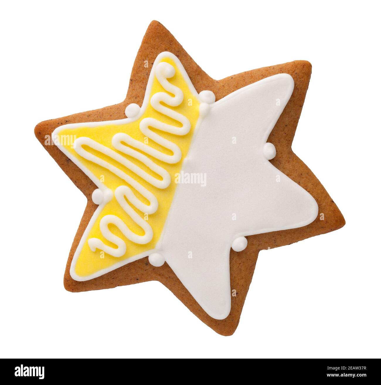 Gingerbread Star Isolated Over White Background Stock Photo - Alamy