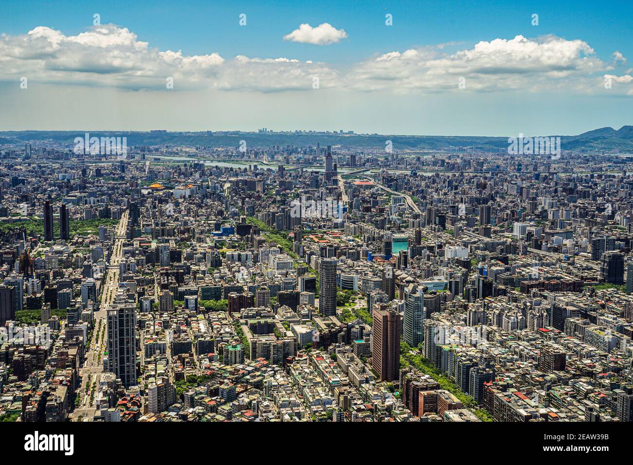 Taipei cityscape and blue sky visible from Taipei 101 Stock Photo - Alamy