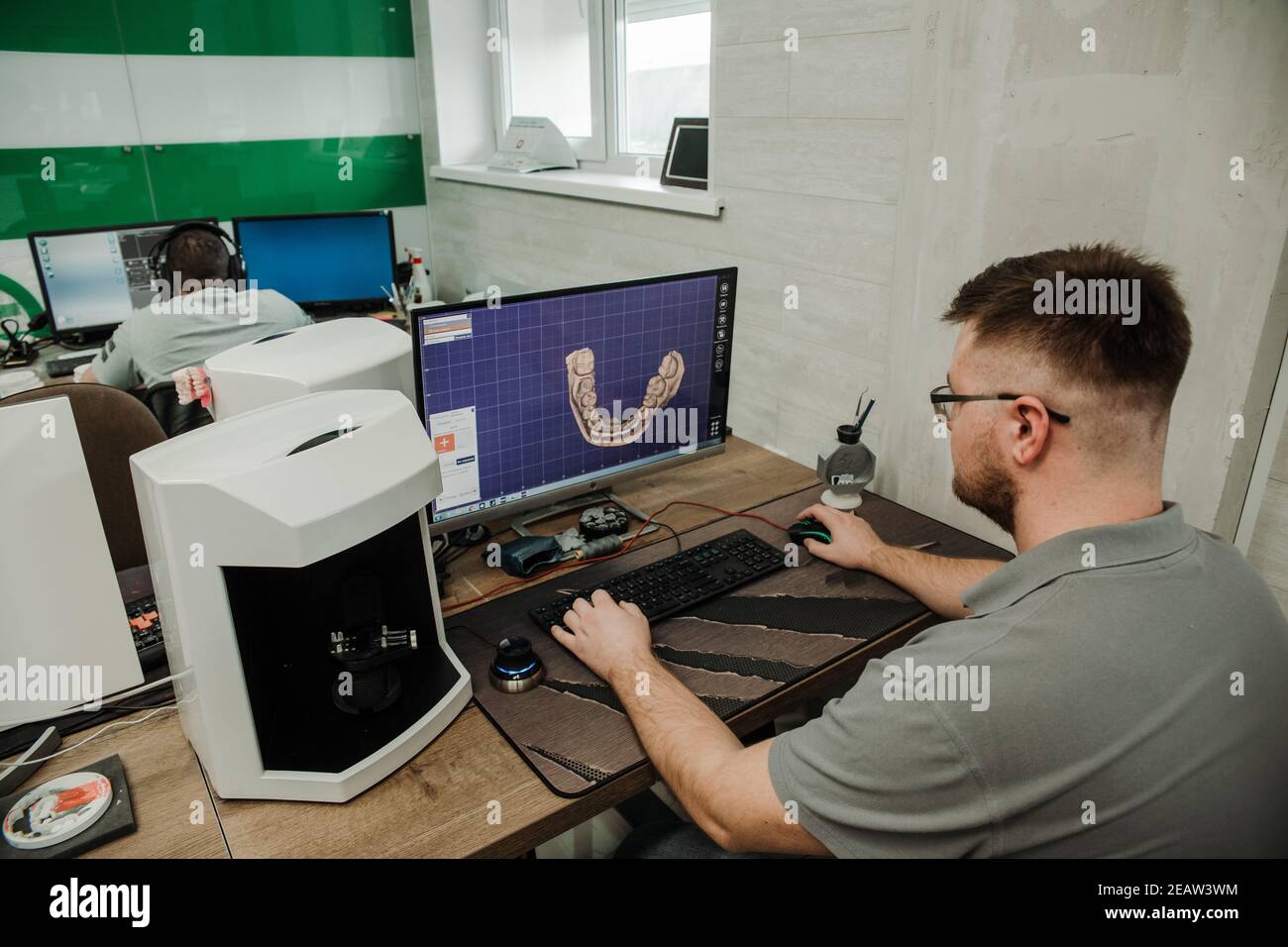 dental computer-aided machine in a highly modern dental laboratory for ...