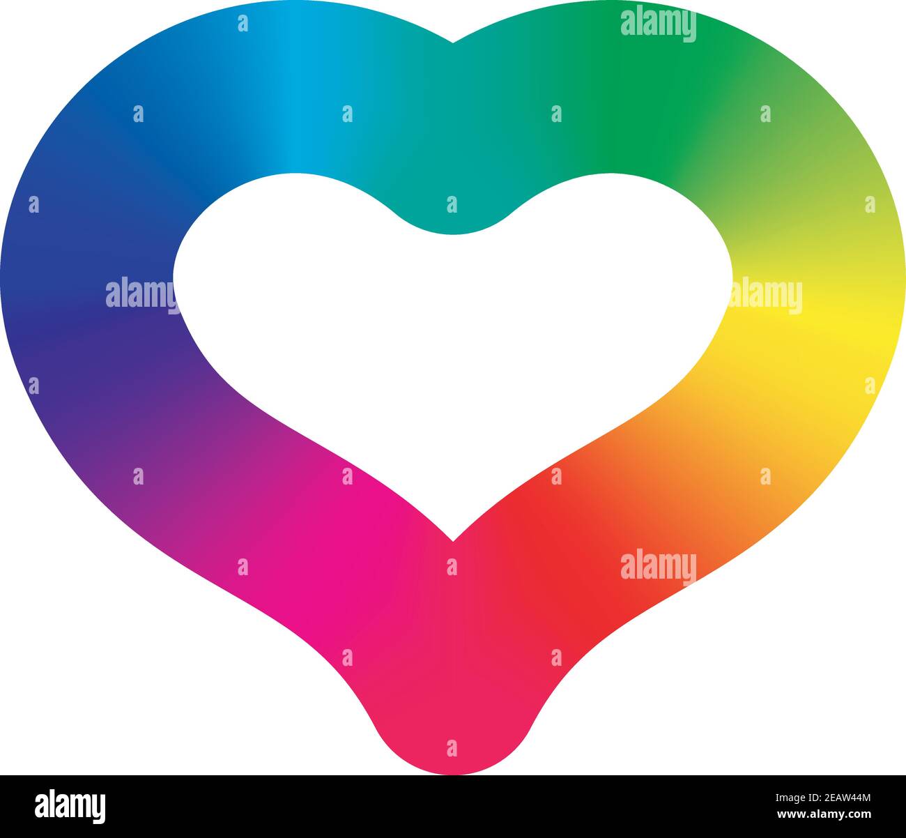 Rainbow spectrum heart. Symbol of love, marriage, partnership or ...