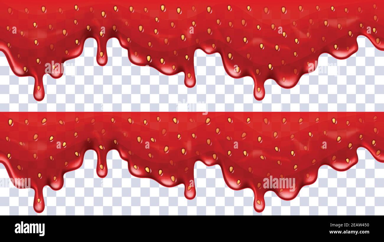 Strawberry background jam dripping. Vector illustration Stock Vector ...
