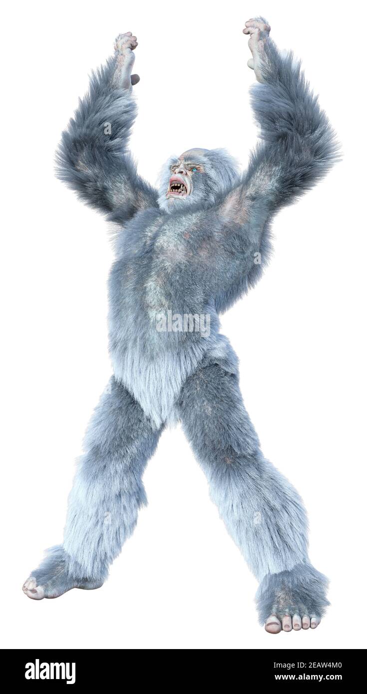 3D Rendering Yeti on White Stock Photo - Alamy