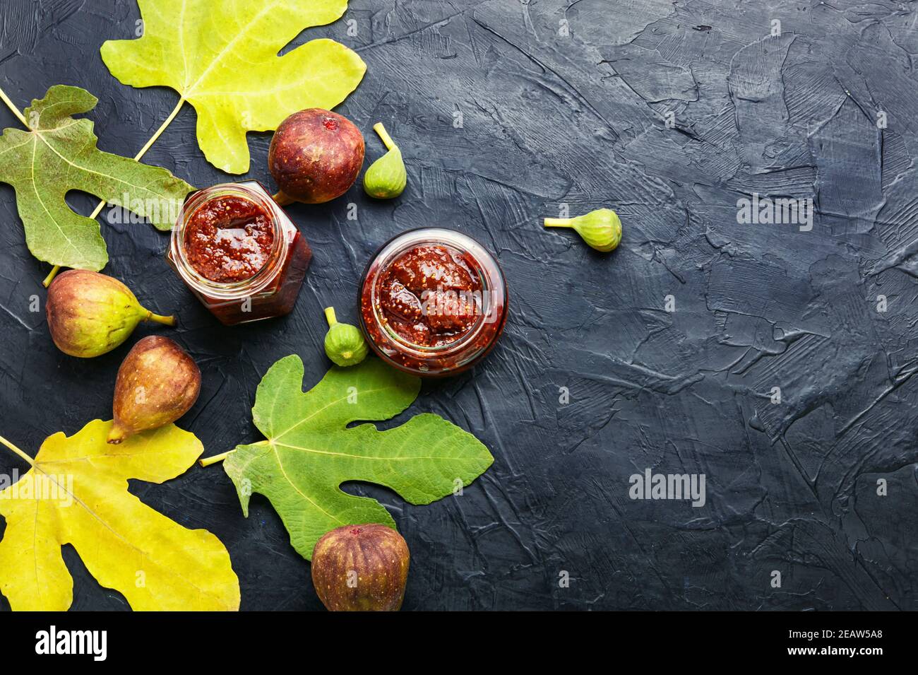 Fig jam in a glass jar Stock Photo - Alamy